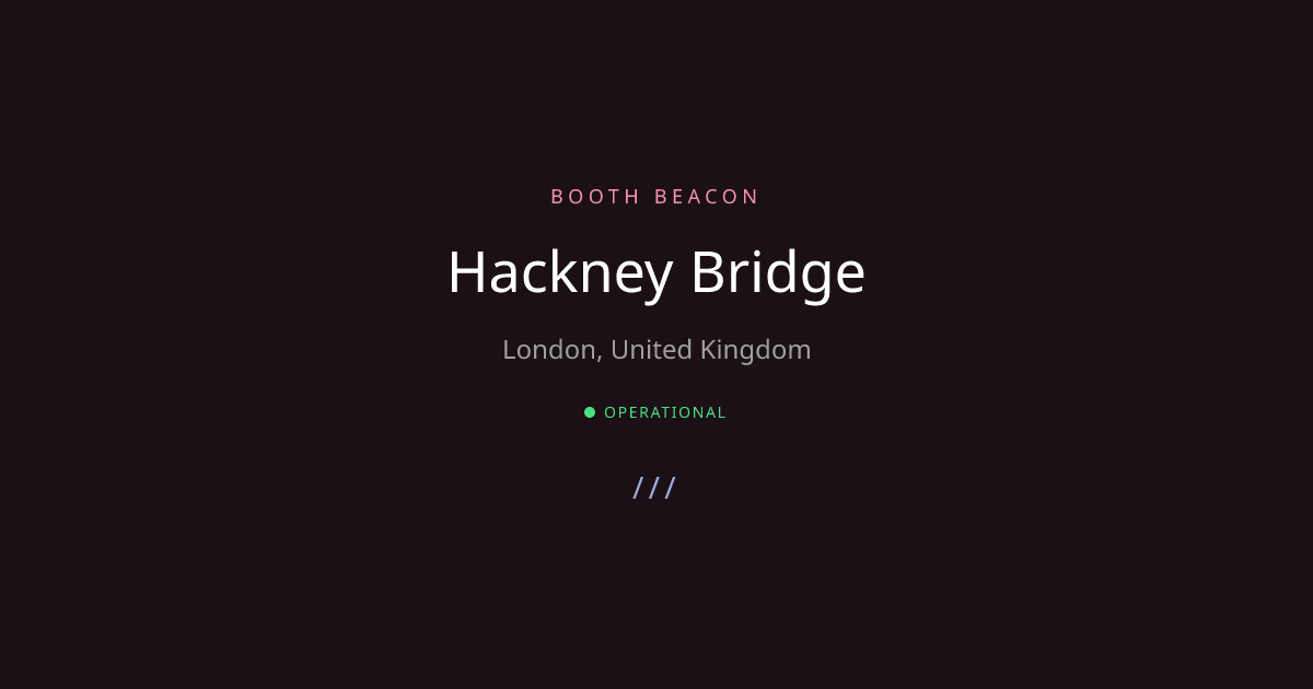 London Photo booth - Hackney Bridge | Booth Beacon