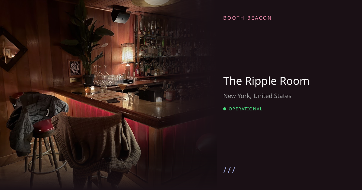 New York Analog - The Ripple Room | Booth Beacon